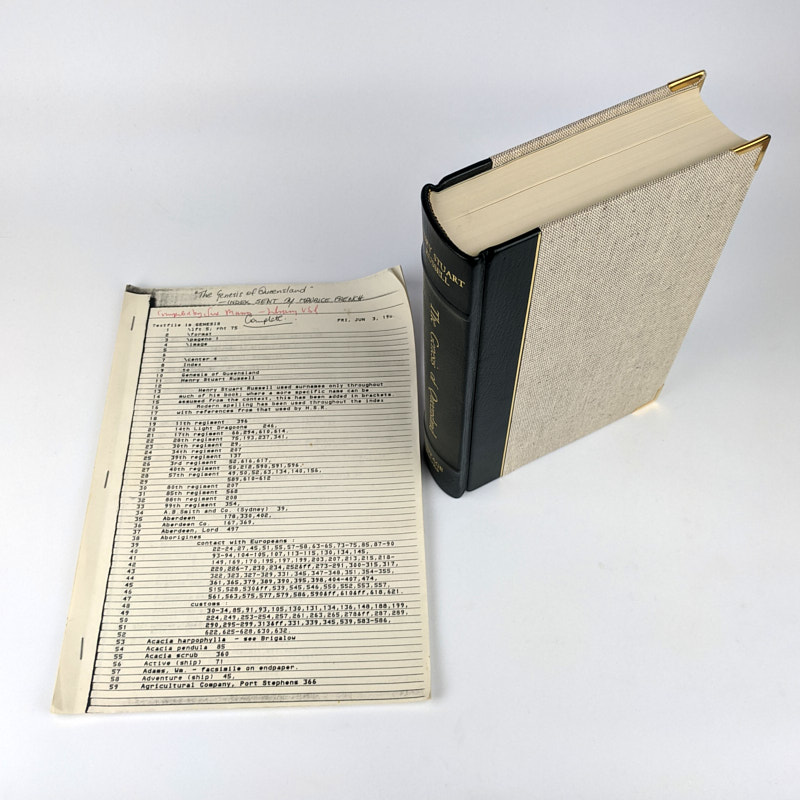 The Genesis of Queensland + Typescript Index - The Book Merchant Jenkins The Genesis of Queensland + Typescript Index - The Book Merchant Jenkins