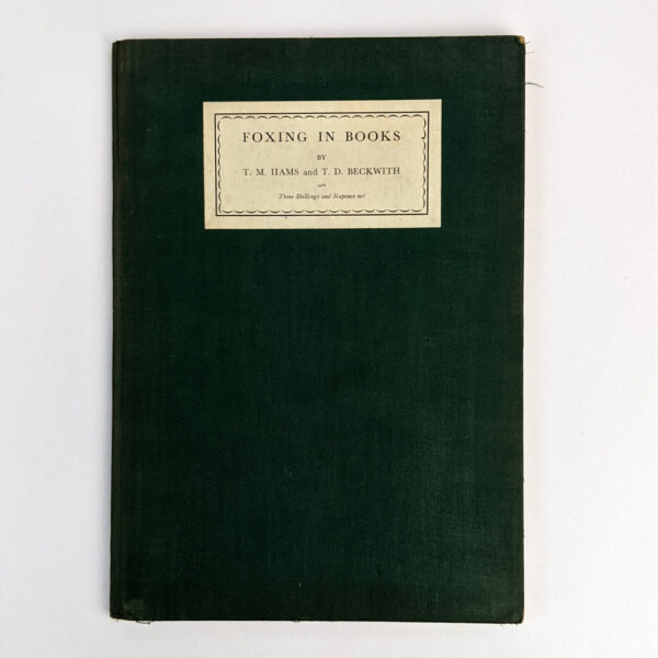 Notes on the Causes and Prevention of Foxing in Books - The Book ...