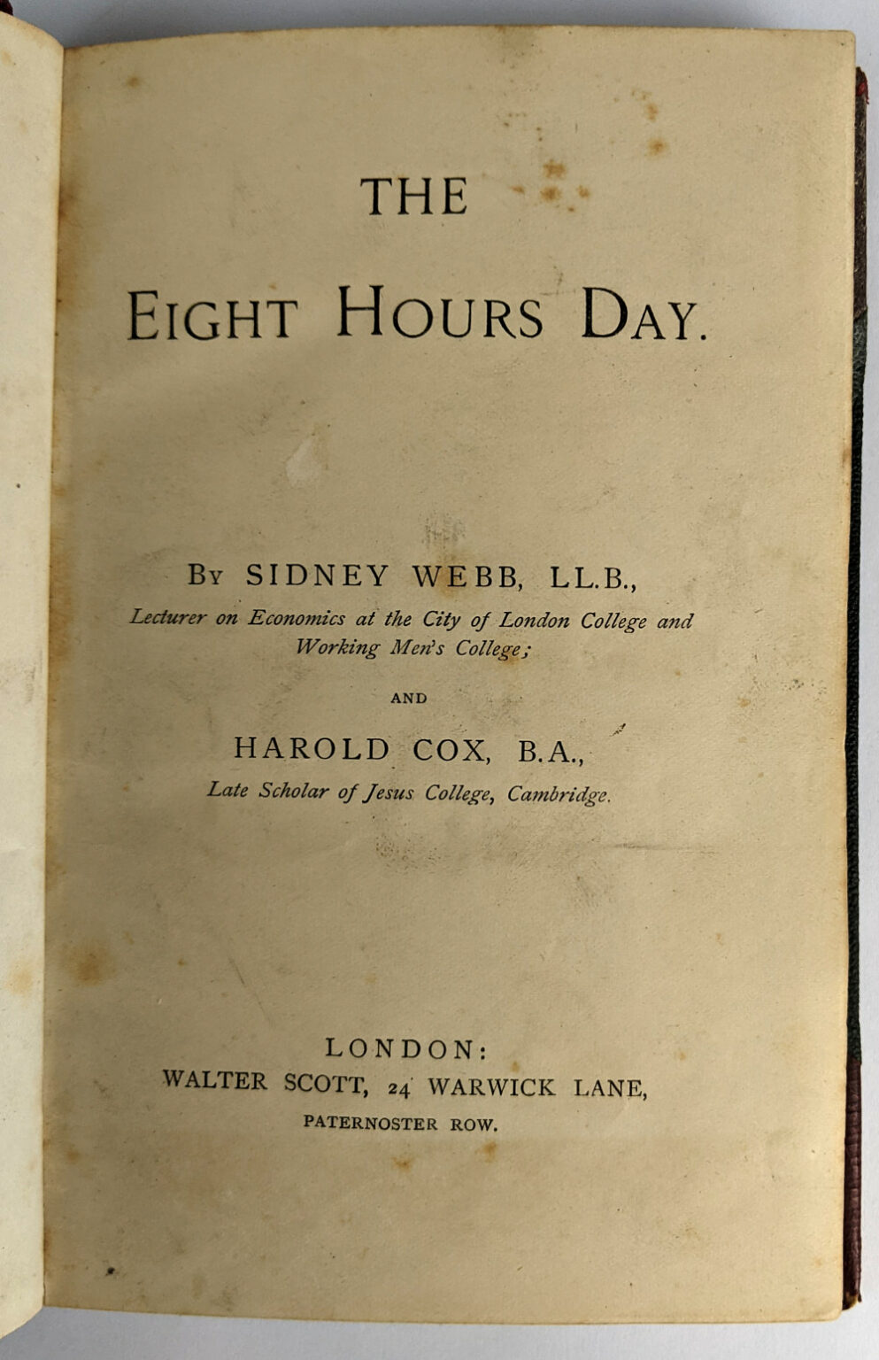 The Eight Hours Day - The Book Merchant Jenkins